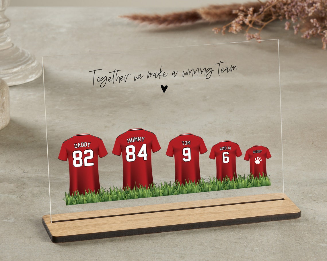 Fathers Day Football Shirt Family Print, Personalised Gift for Dad ...