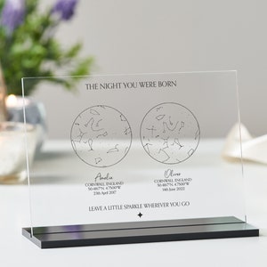 Custom Birth Star Map, Personalised Constellation Gift With Stand, Gift ...