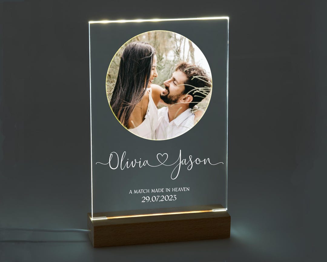 Light up Couple Photo Plaque With Stand | Special Occasion ...