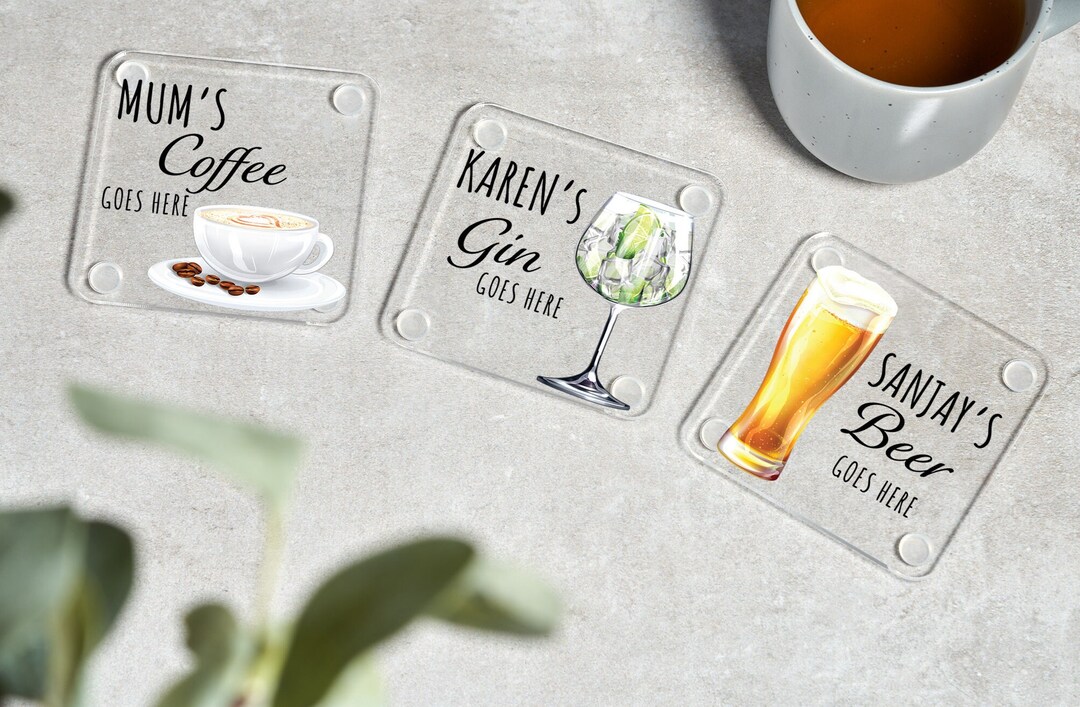 Personalised Drinks Coaster, Personalise Your Drink, Coffee, Tea, Beer ...