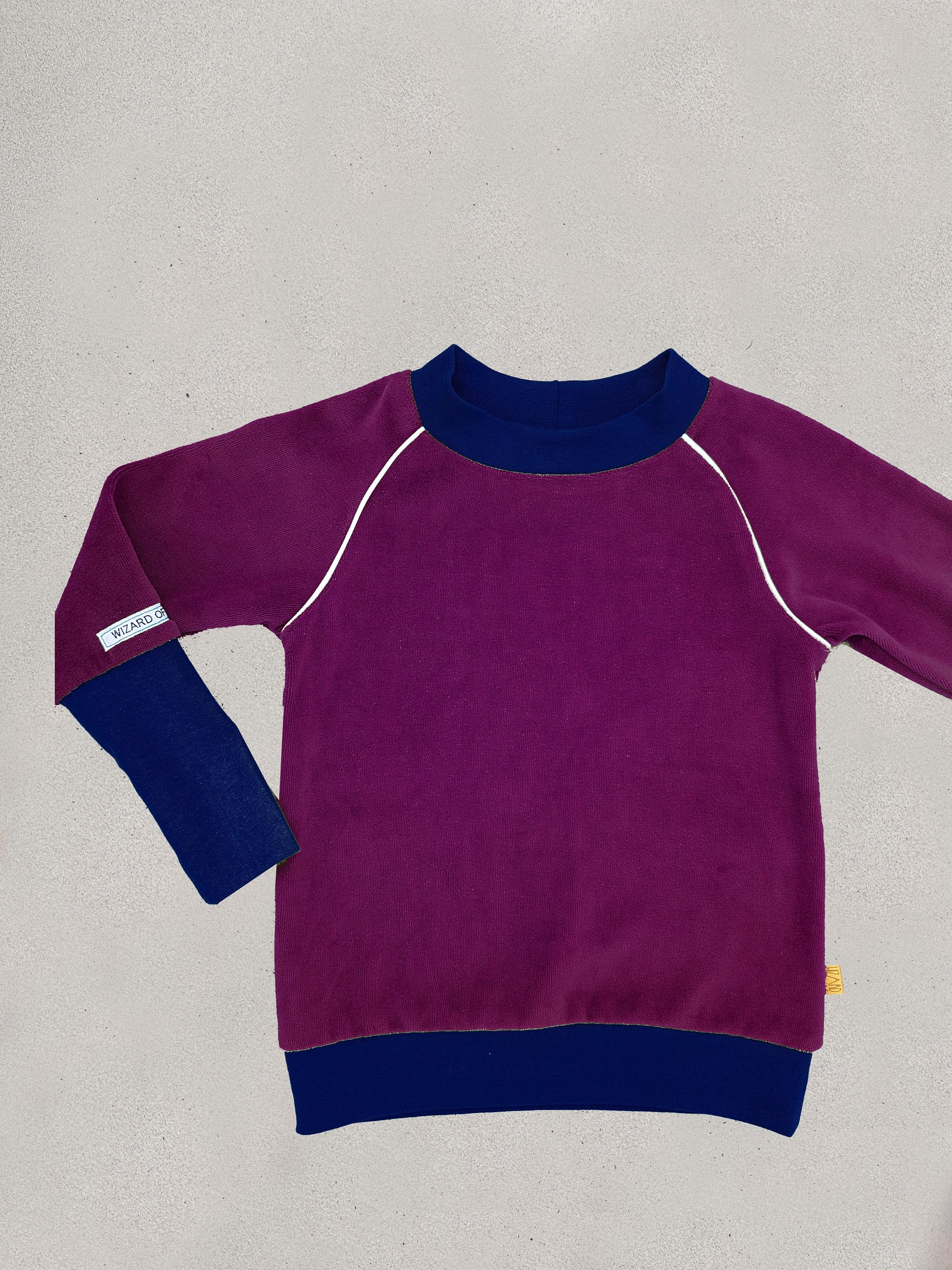 Retro Nicki-Pullover Fuchsia dunkel-pink & dunkelblau | Etsy