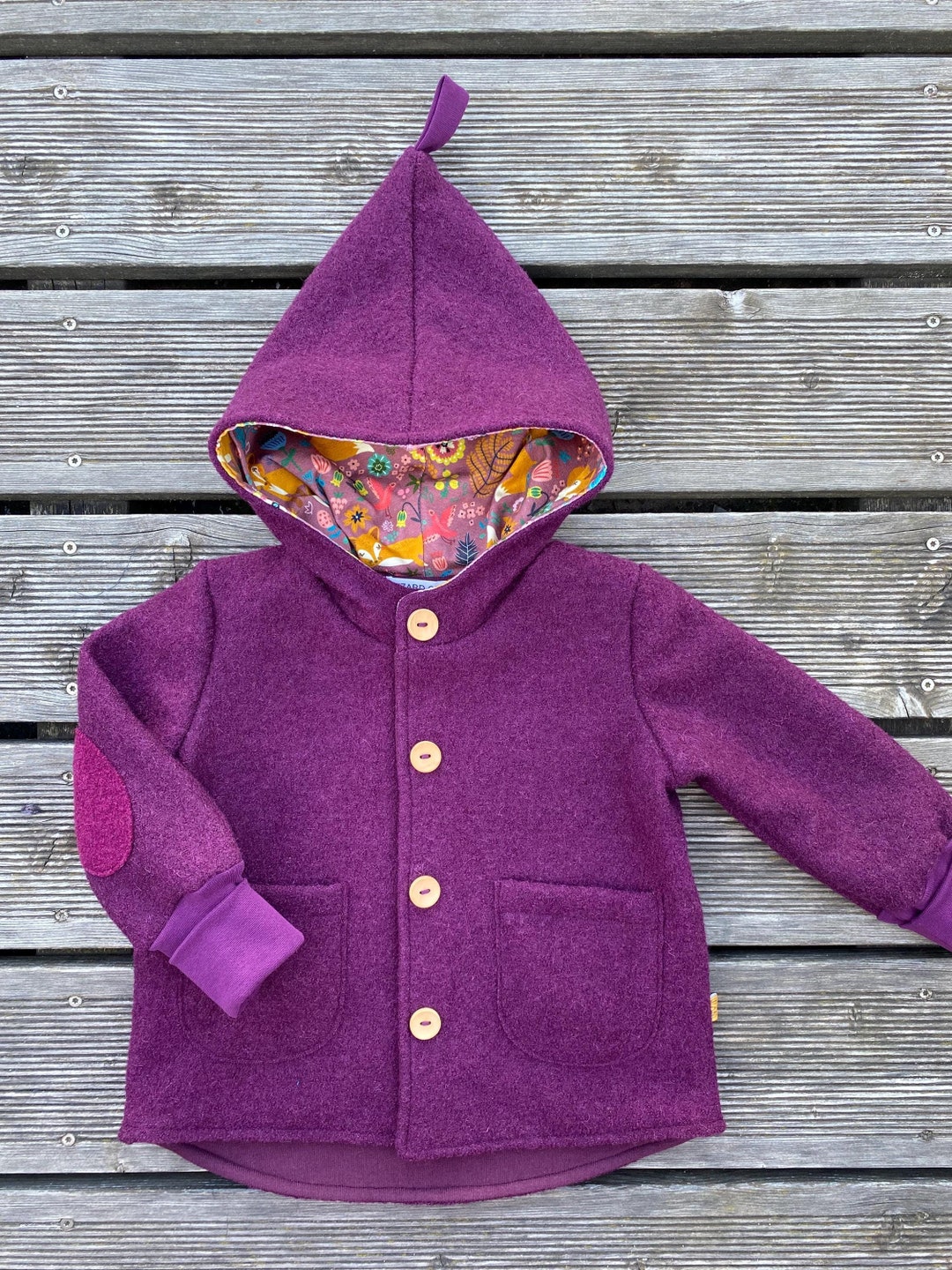 Walk Jacket or Walk Coat Pointed Jacket New Wool Walk Dark Berry Forest ...