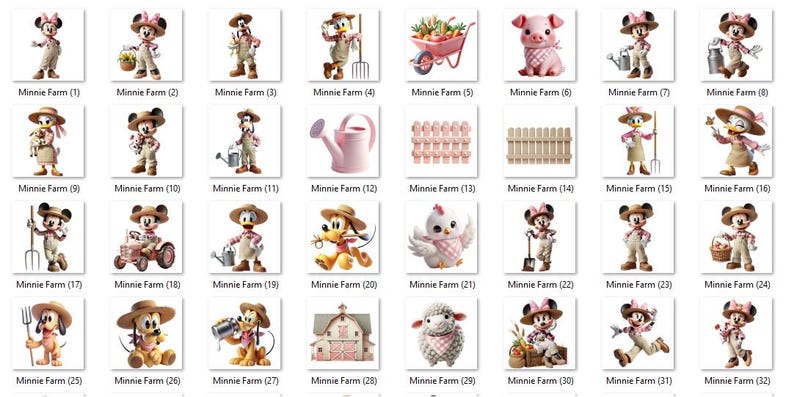 Minnie's Farm Clipart PNG - Minnie Mouse Farmer - Ilustración para ...