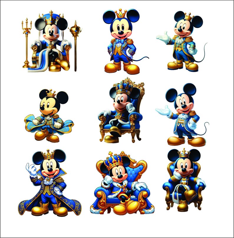 Mickey Mouse Royal Clipart - Mickey Royalty Image Pack - High ...