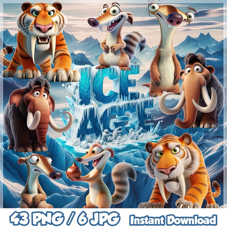 Ice Age Clipart PNG - Clipart PNG - Sticker - Art for Printing and ...