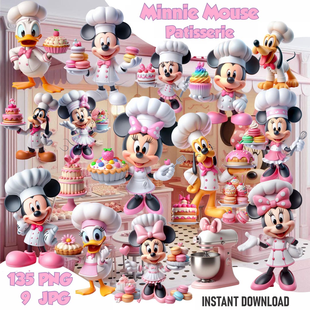 Disney Chef Clipart Pack | Mickey, Minnie, Donald, and Daisy in PNG ...