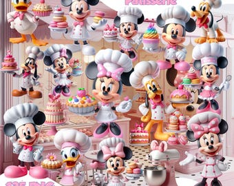 Disney Chef Clipart Pack | Mickey, Minnie, Donald, and Daisy in PNG ...