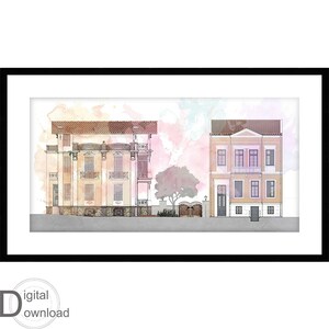Architecture, Downloadable Illustration of a Greek Neoclassical House ...