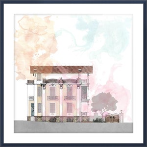 Architecture, Downloadable Illustration of a Greek Neoclassical House ...