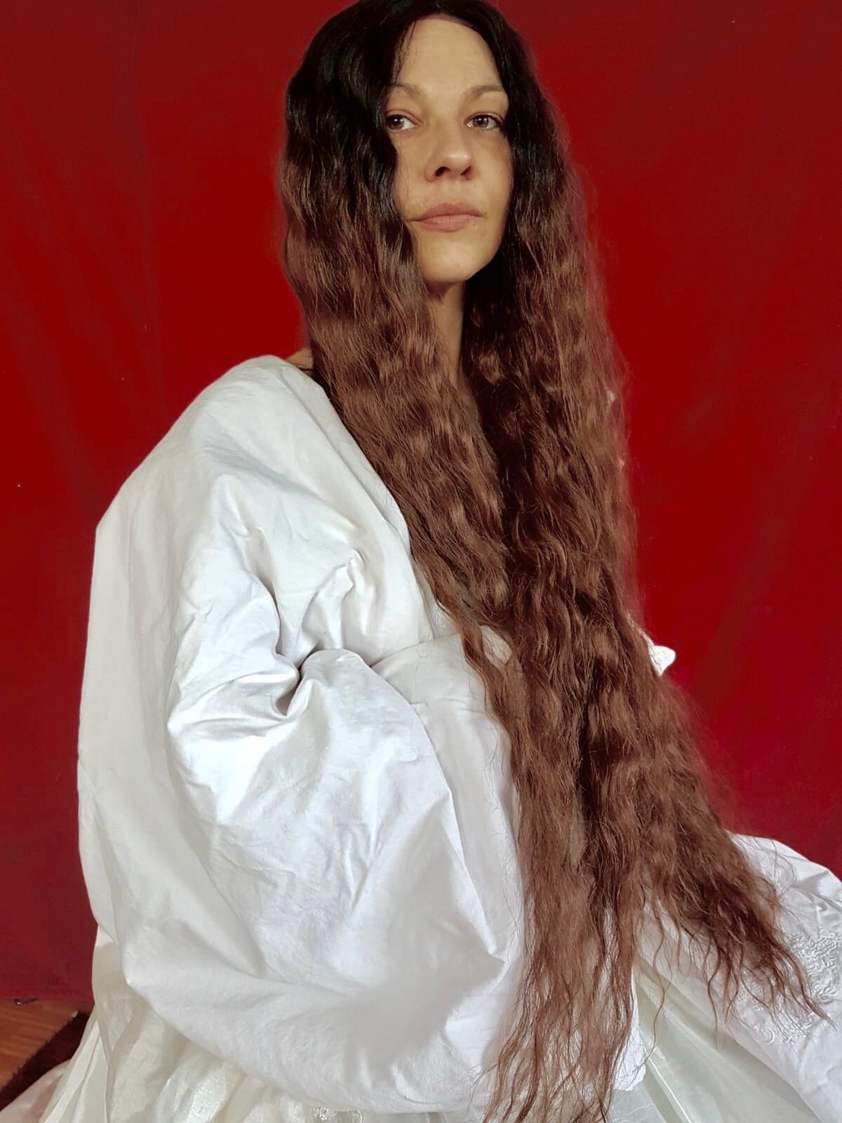 Wig Sisi Sissi Lace 100 Cm Long Empress Elisabeth Curls Middle Parting ...