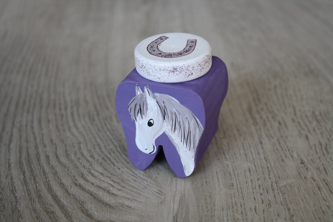 Milk Tooth Tin, Tooth Fairy, Hand-painted, Personalized, Tin With Horse ...