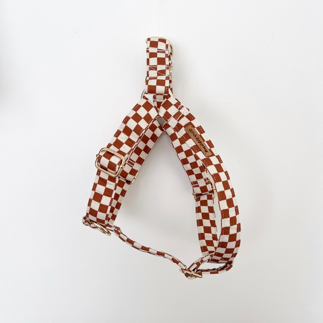 Rust Checkered Adjustable Dog Step-in Harness the 'murphy' Collection ...