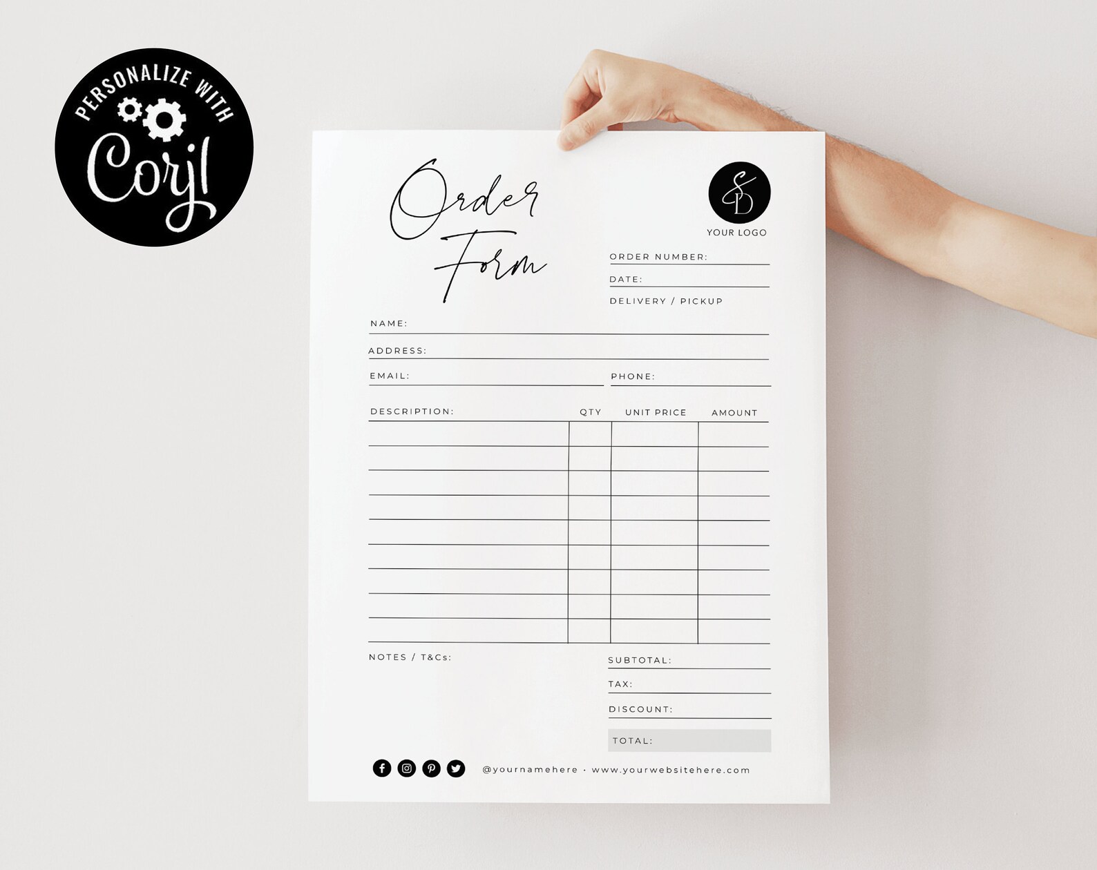 Small Business Order Form Template Instant Download Using | Etsy