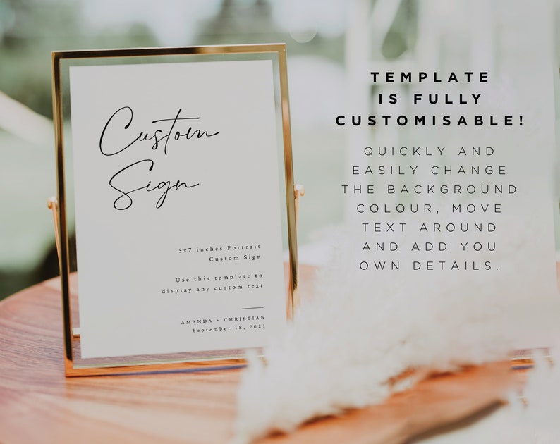 Minimal Custom Sign Template Instant Download Using Corjl - Etsy