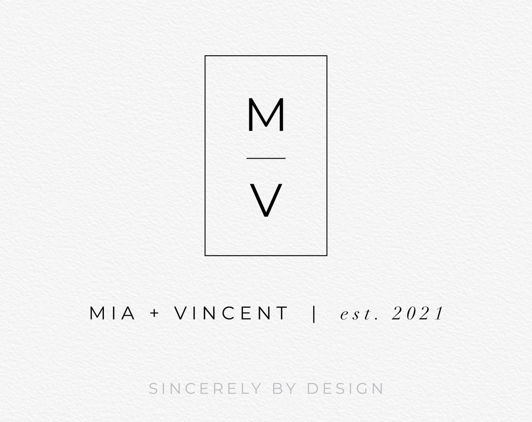 Semi Custom Digital Wedding Logo Wedding Monogram Ultra Modern Monogram ...