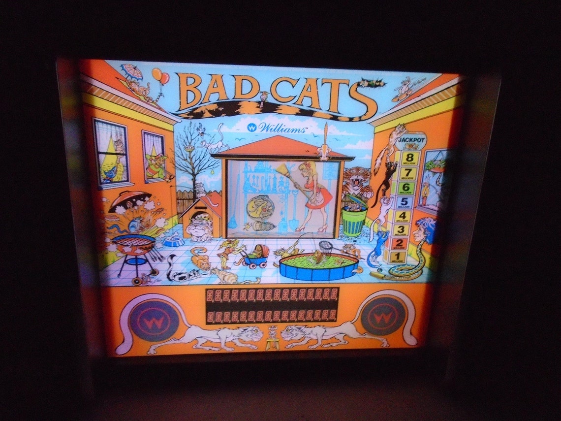 Williams Bad Cats Pinball Head LED Display Light Box - Etsy
