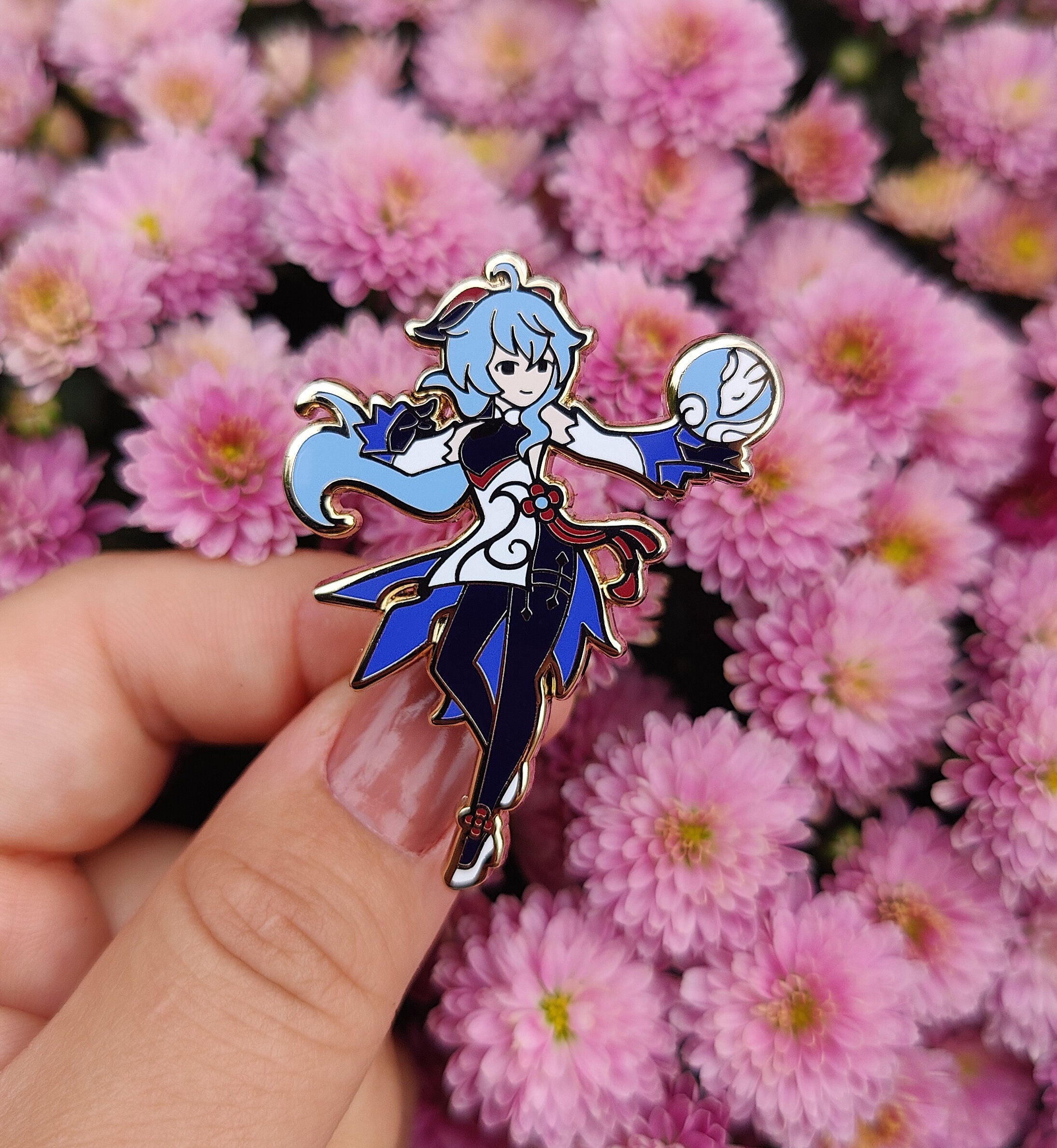 Ganyu Splash Art Enamel Pin Genshin Impact Etsy