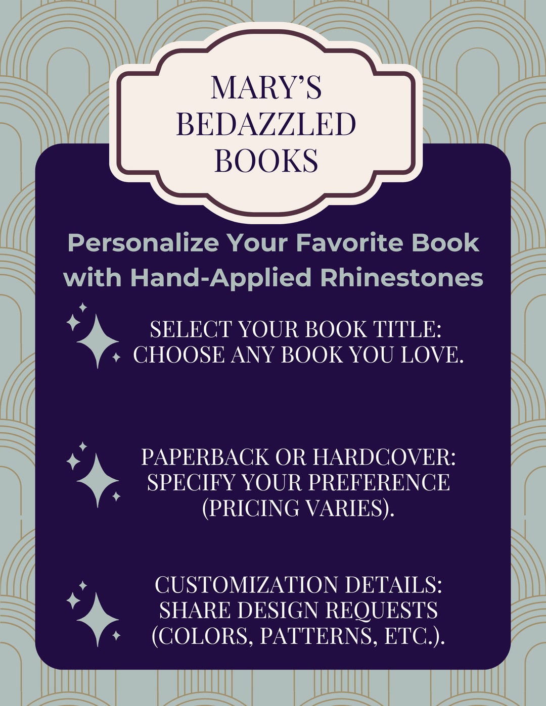 Custom Bedazzled Book Cover - Personalize Your Favorite Book With Hand ...