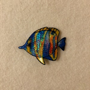 Applique - Fancy Tropical Fish With Sequins and Embroidery Iron On - Etsy
