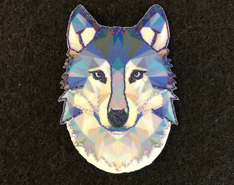 Embroidered Wolf Iron on Patch, Wolf Patch, Iron on Patch, Wolf ...