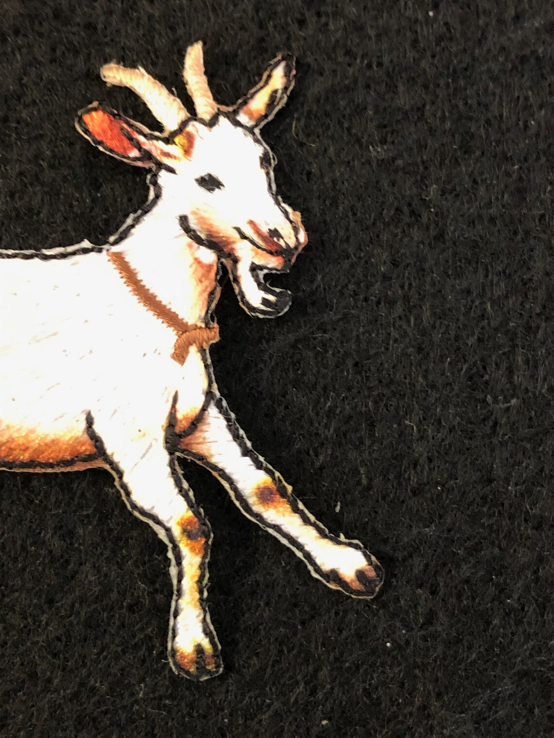 Applique - Detailed Embroidered Goat - Iron On - Etsy