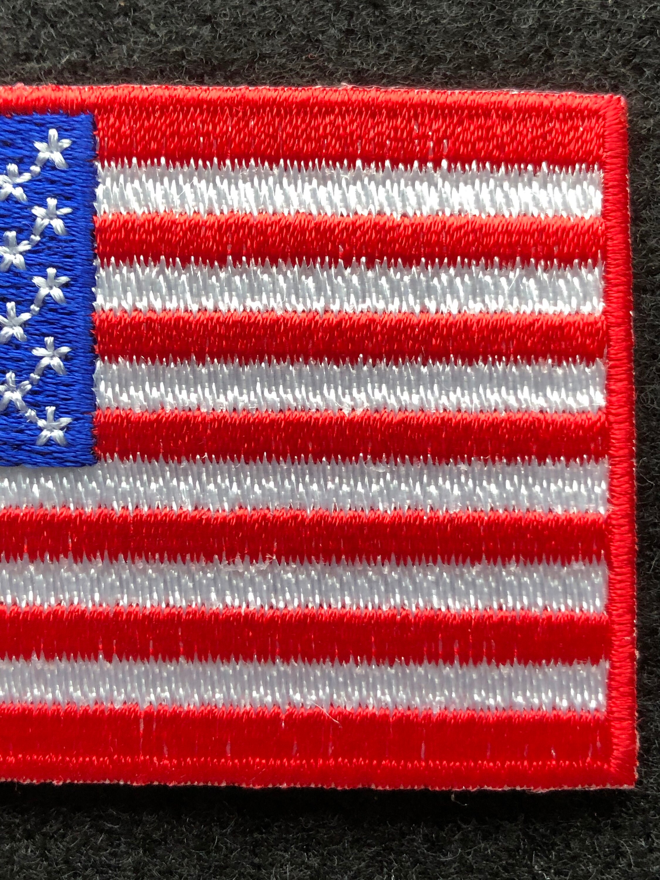 Applique Satin Stitched American Flag Iron On | Etsy