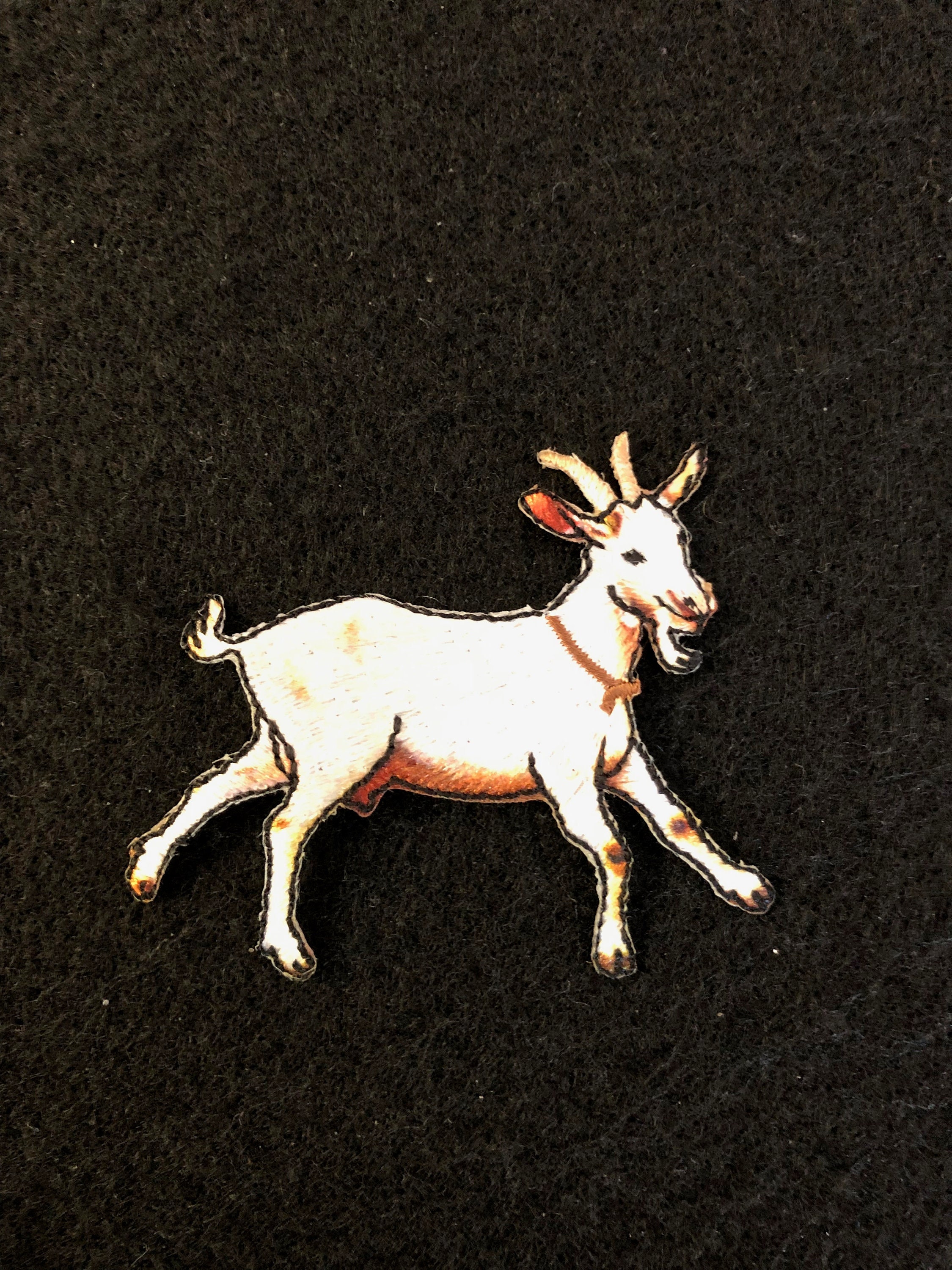 Applique Detailed Embroidered Goat Iron On - Etsy
