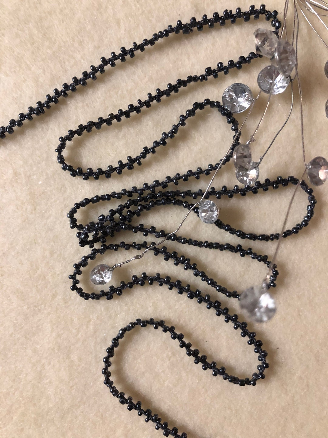 Tiny Graphite Bead Trim - Etsy