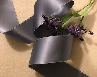 Grey Satin Ribbon | Etsy