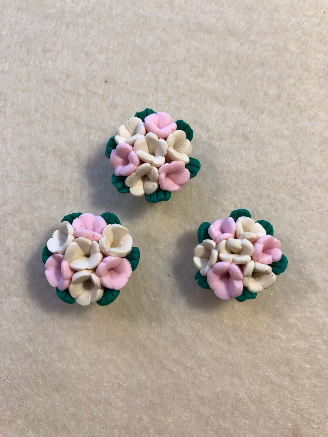 Polymer Clay Blossom Clusters Set of 4 - Etsy