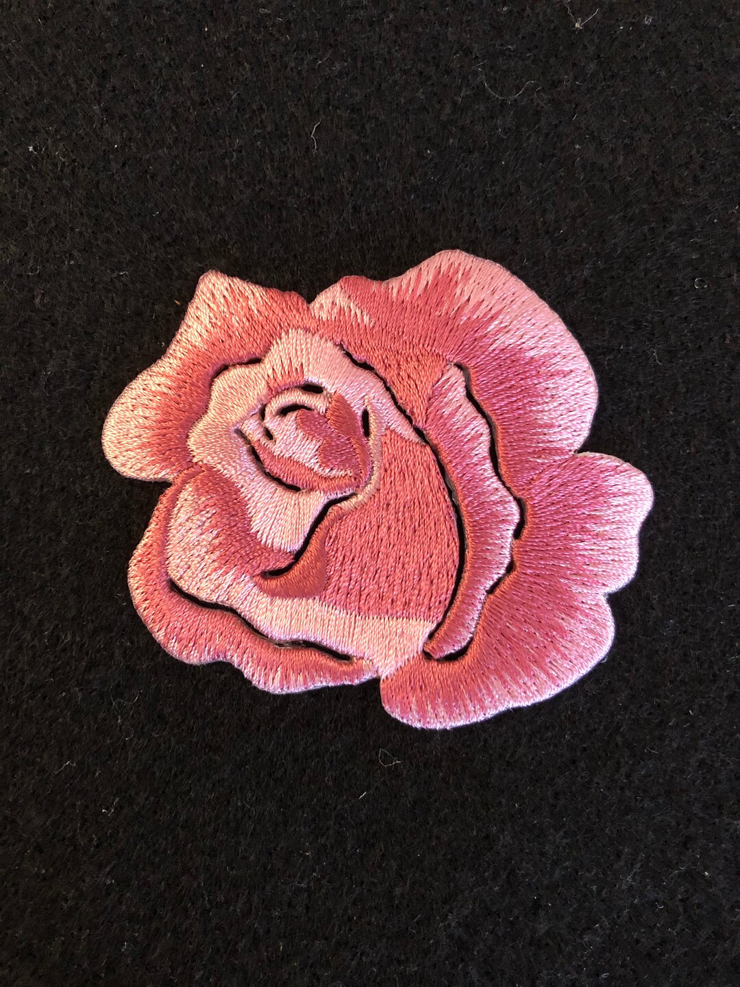 Applique - Mauve/pink Embroidered Rose - Iron On - Etsy