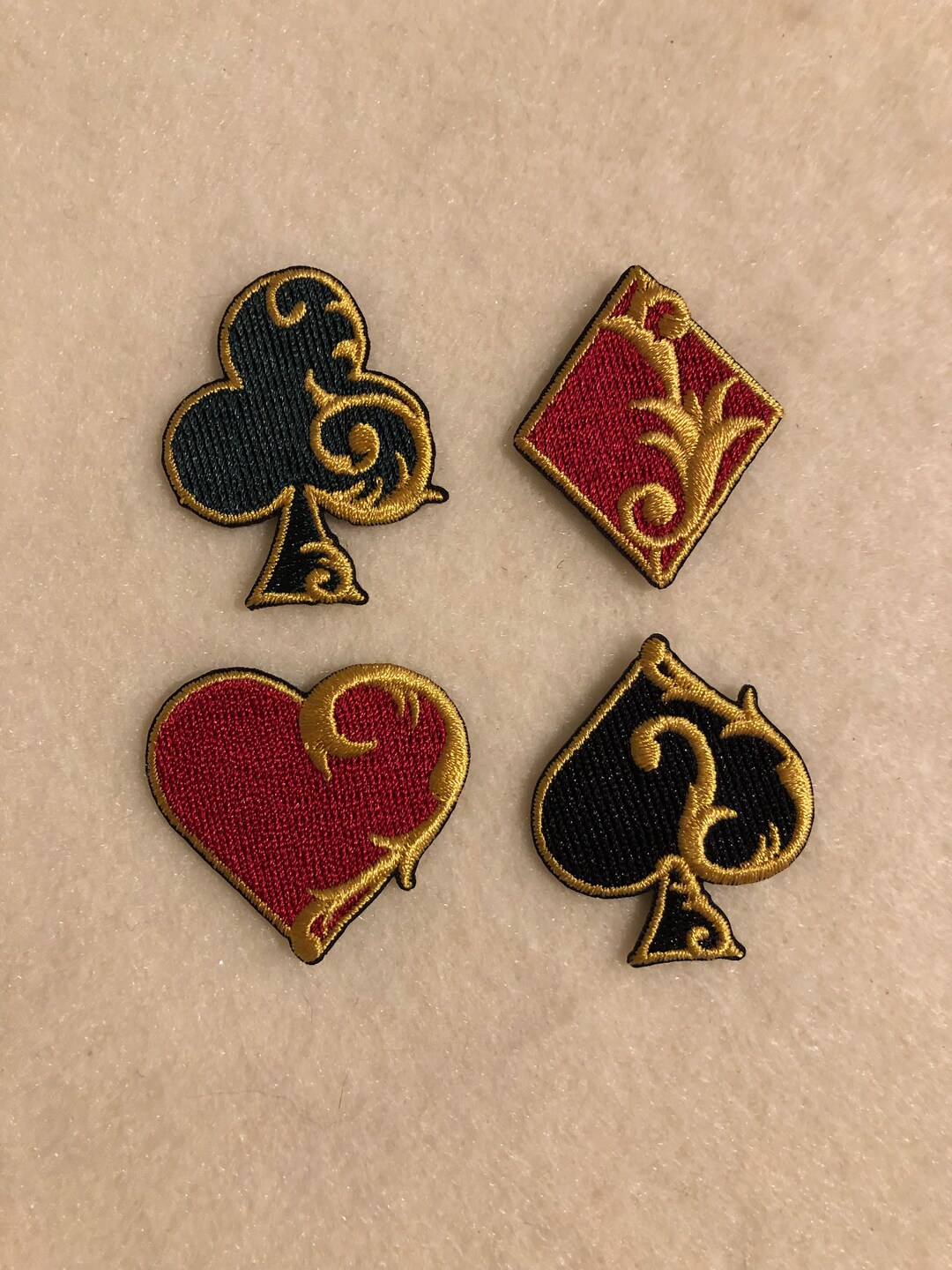 Applique Set of Four Playing Card Suits Iron On - Etsy