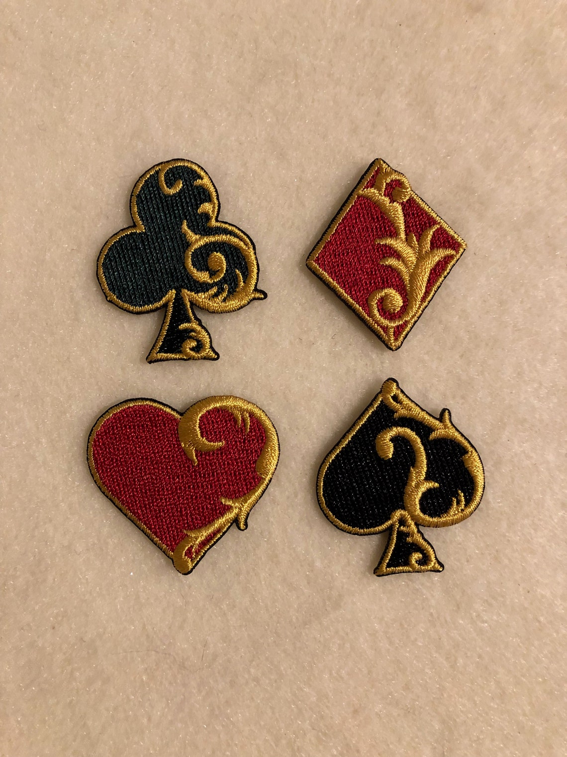 Applique Set of Four Playing Card Suits Iron On - Etsy