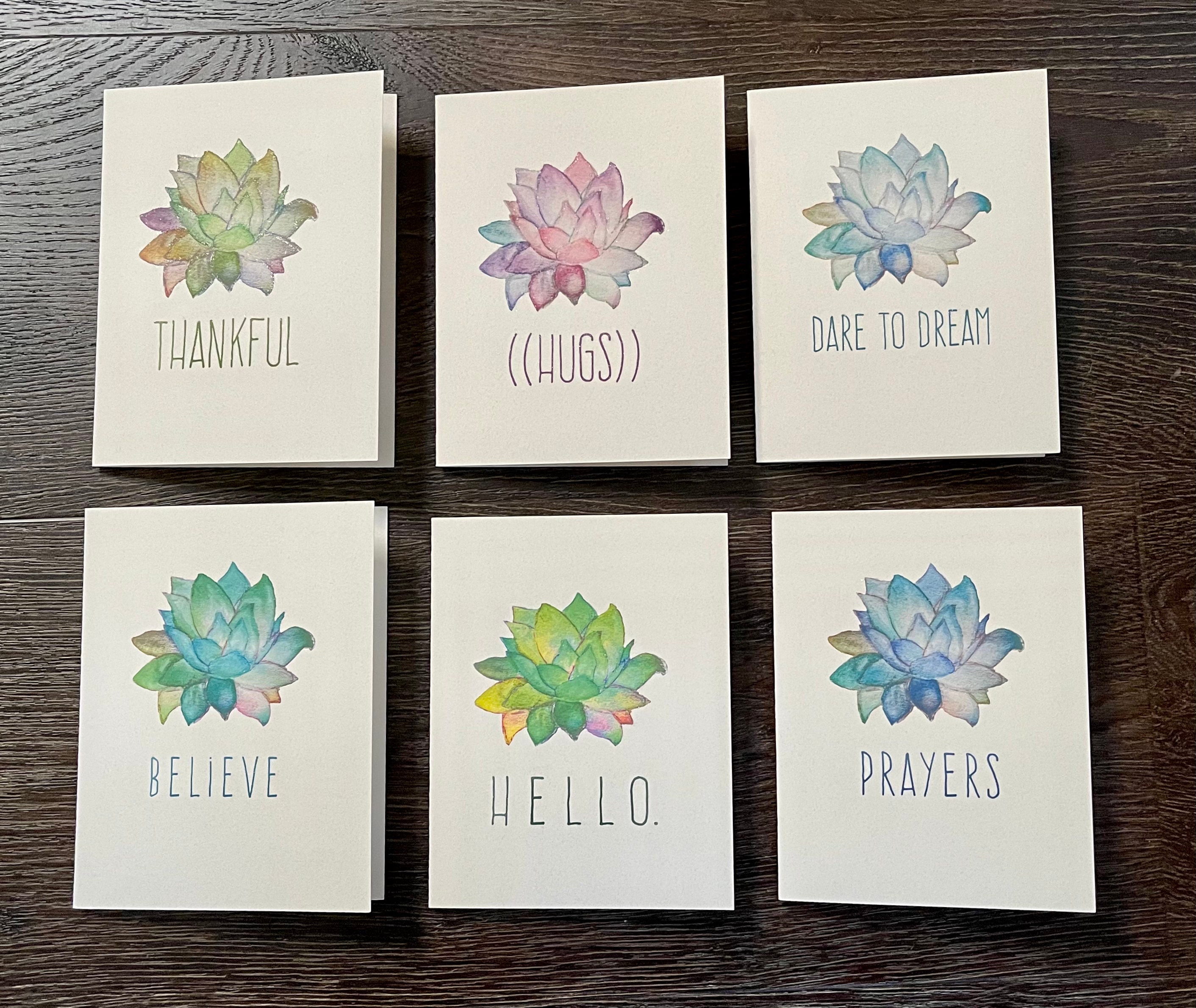 Succulent Notecards - Etsy