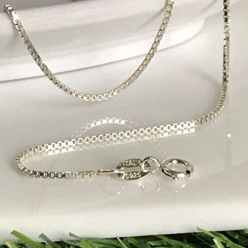 Real Solid 925 Sterling Silver Box Chain Necklaces 1.4mm 2mm - Etsy