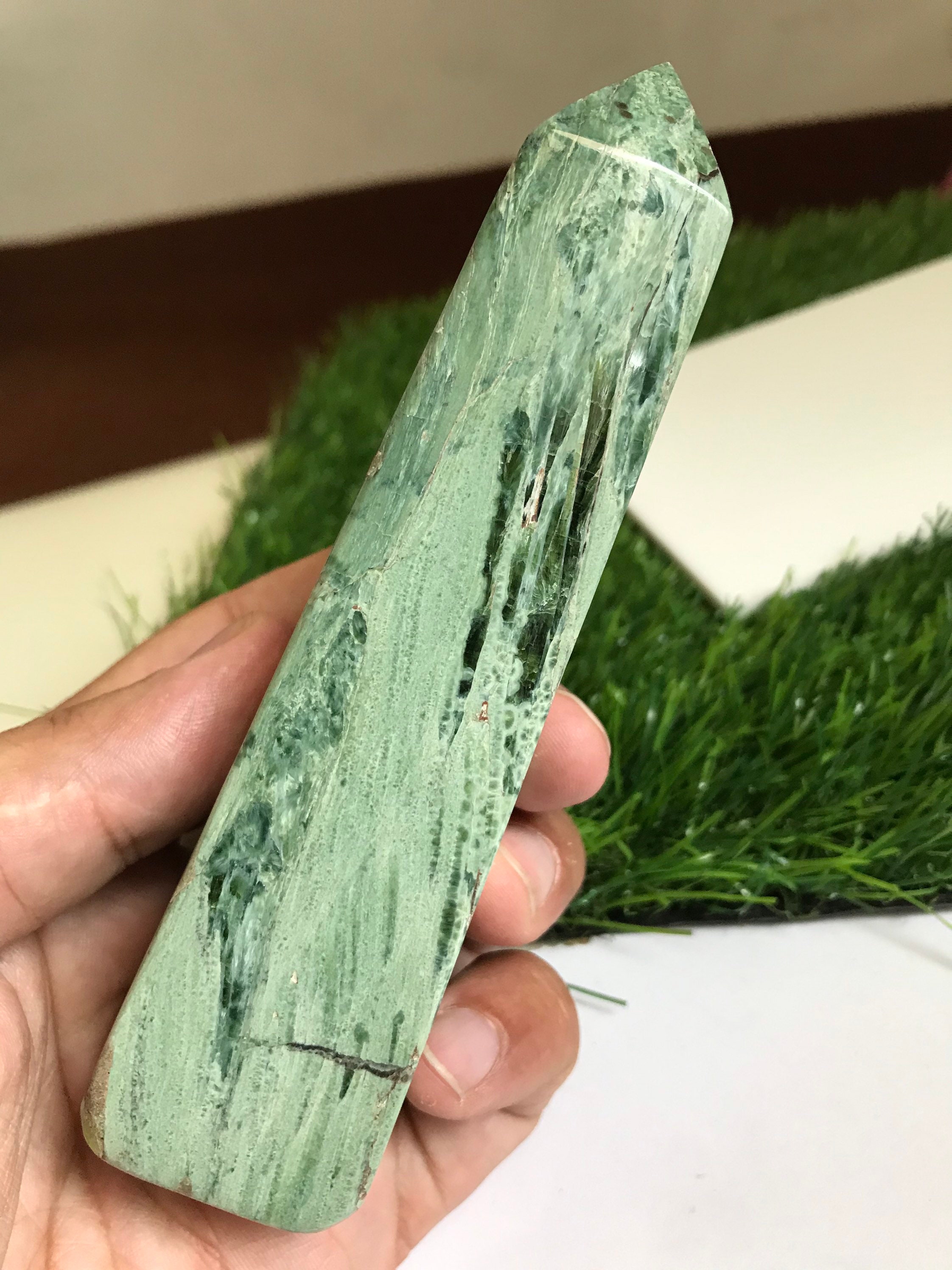 Jade Tower Natural Nephrite Jade Gemstone Tower - Etsy