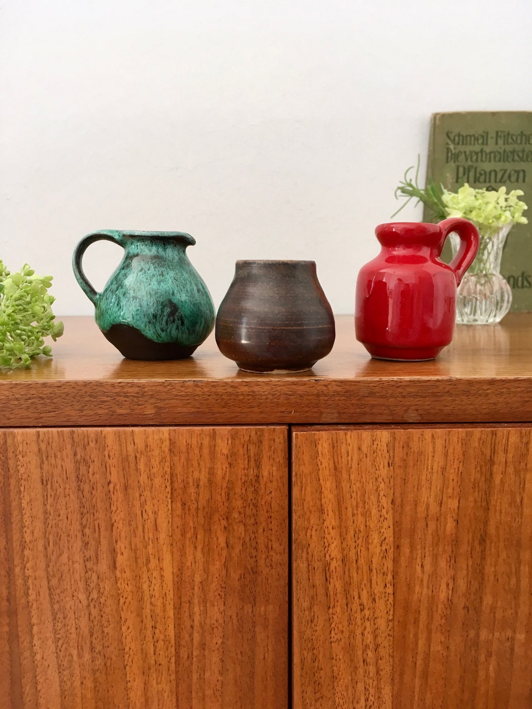 Vintage, 3 Vases, Mini Vases, Miniature Vases, Display Case, 4 Cm Tall ...