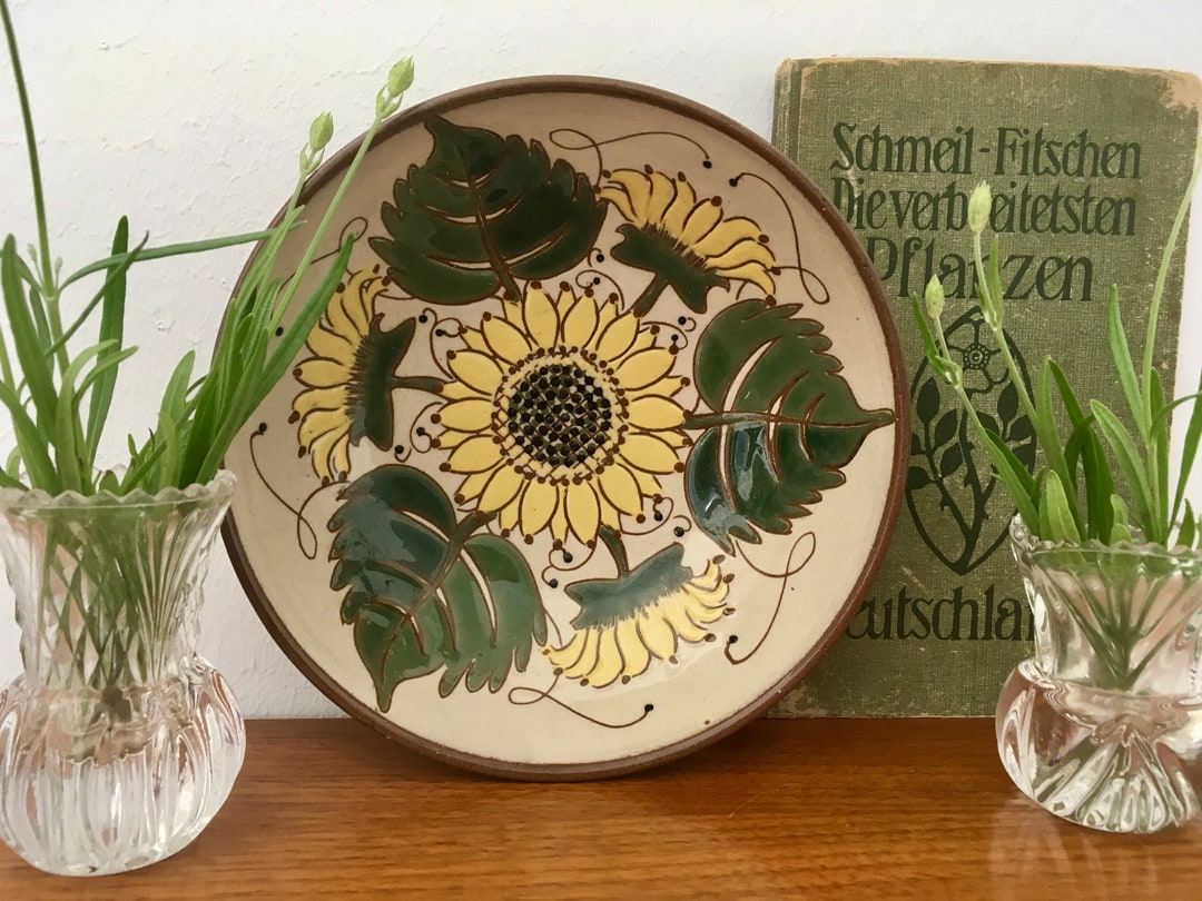 Vintage, Bowl, Ceramic, 70s, Sunflower, Flower Power, Folklore - Etsy