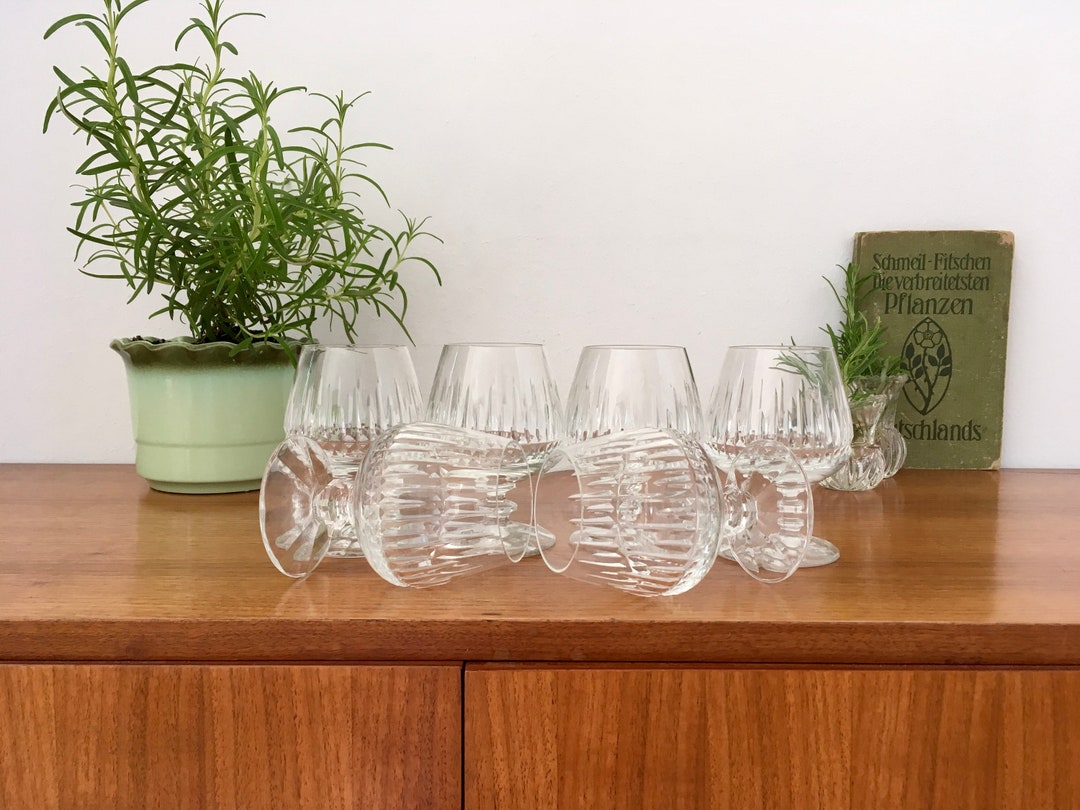 Vintage, 6 Liqueur Glasses, Small Glasses, Grooved Decor, 50s/60s ...