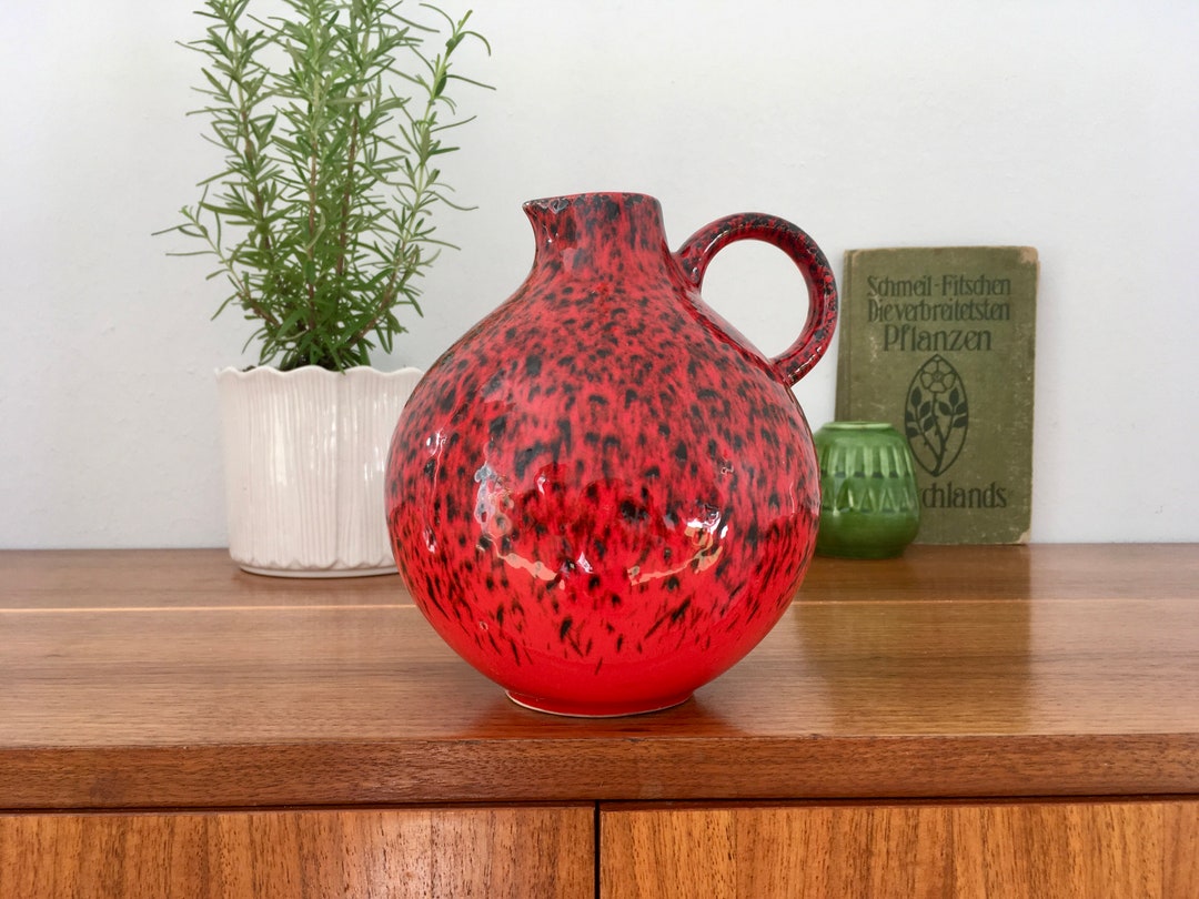 Vintage Vase Base Mark: 67 12 70s Ceramic Vase Red-black - Etsy