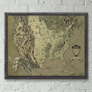 USA Print Fantasy Map, USA Poster, Fantasy Art Print, United States Map ...