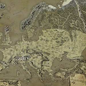 Europe Fantasy Map Canvas, Europe Canvas Art, Europe Wall Art ...