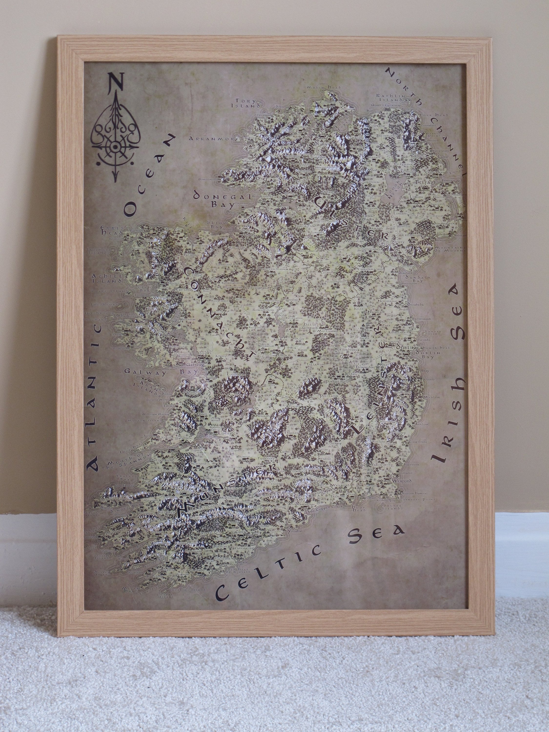 Ireland Fantasy Map Ireland Poster Print Geeky Gift for Him - Etsy UK