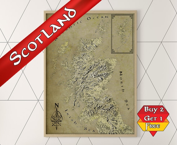 Scotland Fantasy Map Scottish Poster Scotland Print - Etsy Australia
