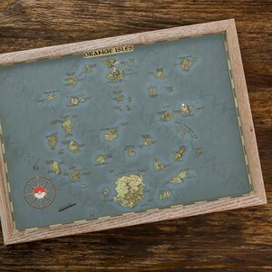 Pokemon Print Orange Isles, Fantasy Map, Orange Islands Map, Geeky Gift ...