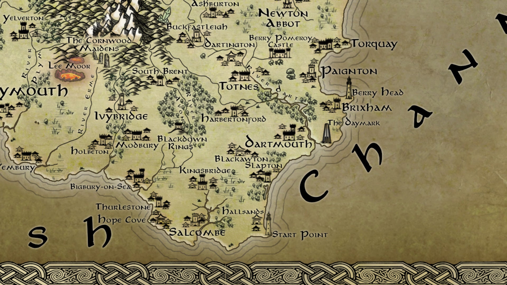 Devon Canvas Fantasy Map Devon Print Devon Wall Art Geeky - Etsy UK