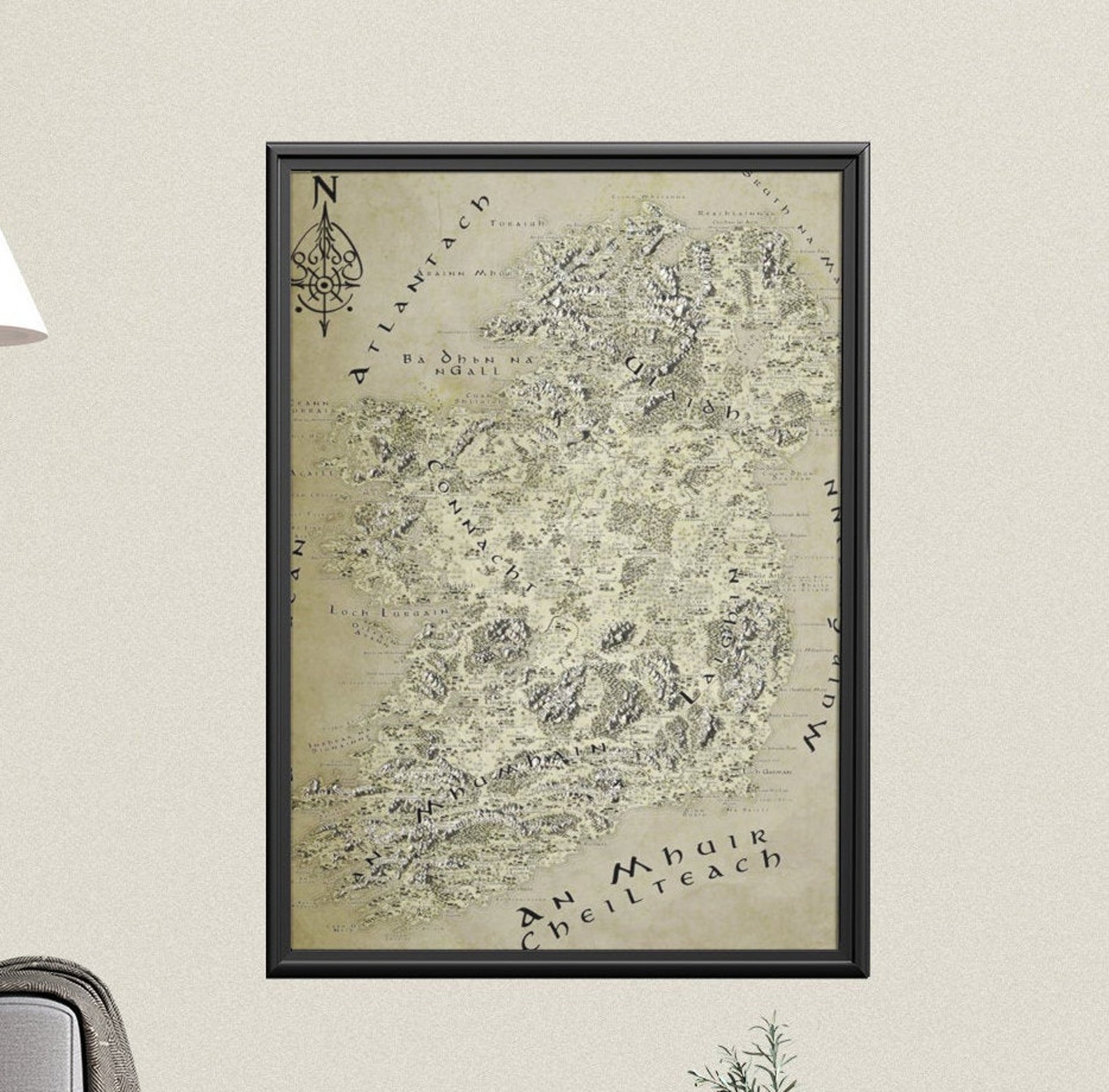 Ireland Gaeilge Fantasy Map Print Gaeilge Poster Ireland Map - Etsy UK