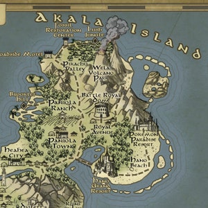 Pokemon Canvas Alola Map, Fantasy Map Canvas Print, Pokemon Canvas ...