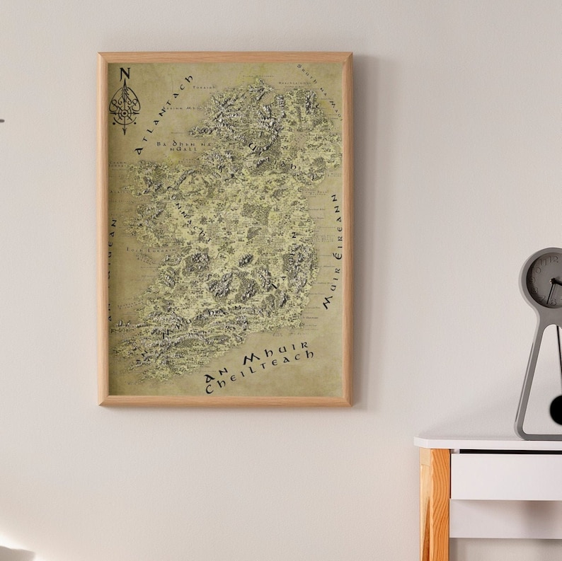 Ireland Gaeilge Fantasy Map Print Gaeilge Poster Ireland Map - Etsy UK