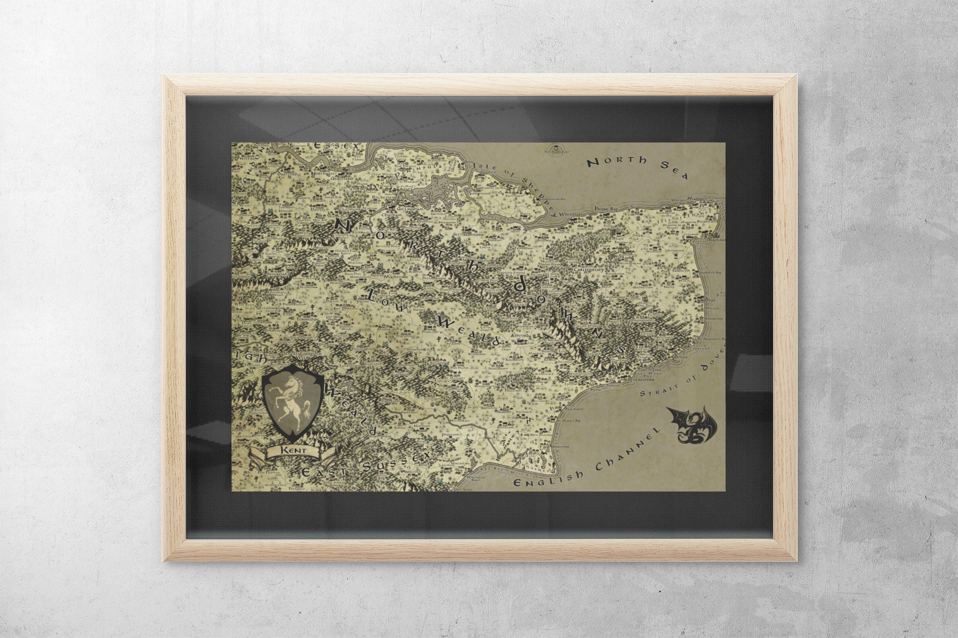 Kent Fantasy Map Kent Poster Kent Print Kent Map Gift - Etsy